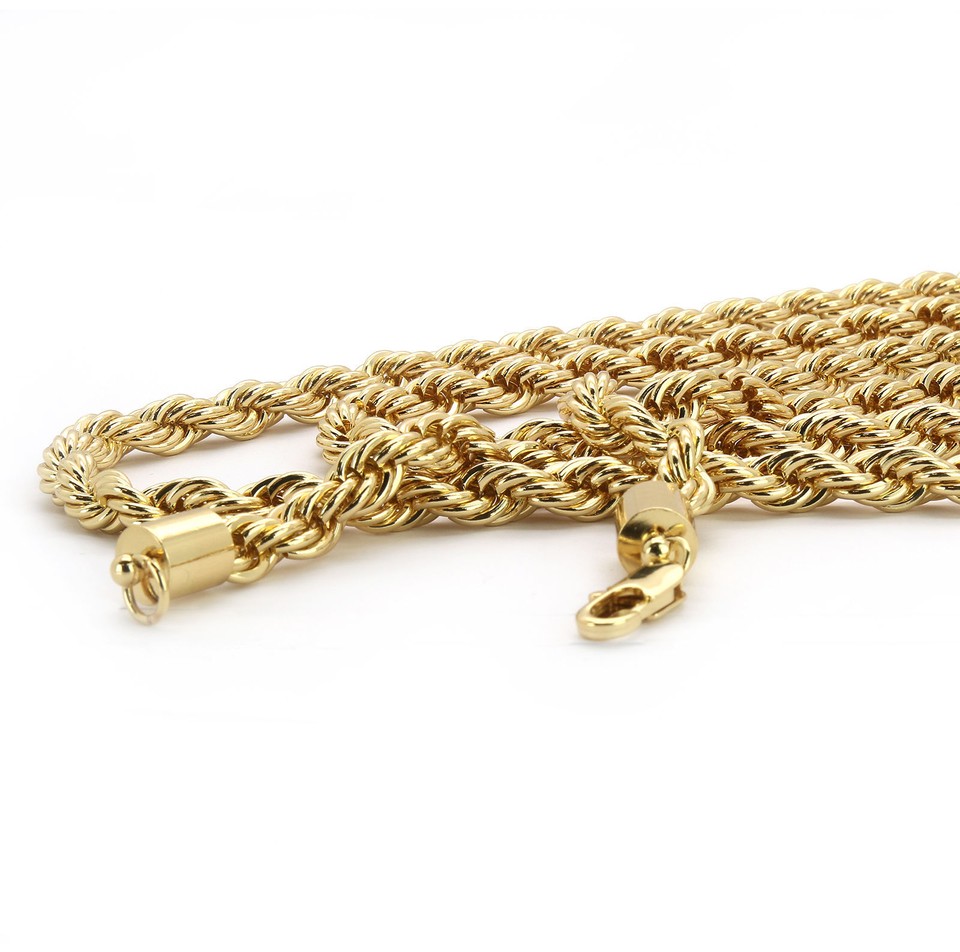 14K Gold Plated High Fashion 24" inch Italy Rope Chain Necklace 2.5 mm ...