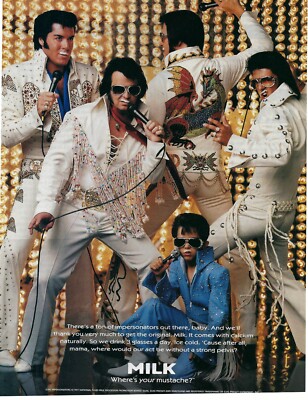 1998 Got Milk? Where’s Your Mustache? Elvis Vintage Magazine Print Ad ...