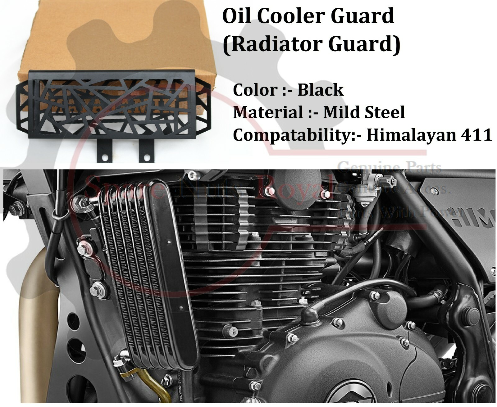Fit For Royal Enfield "Himalayan 411 Black Oil Cooler/Radiator Guard ...
