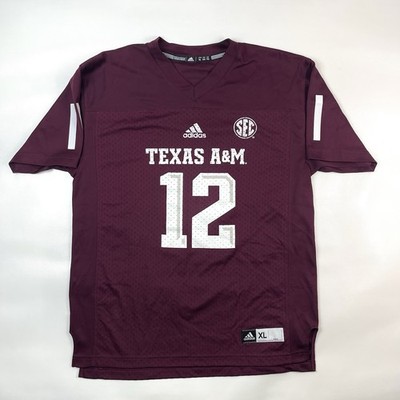 Adidas Texas A&M Aggies #12 Football Jersey SEC Patch Athletic Men’s ...
