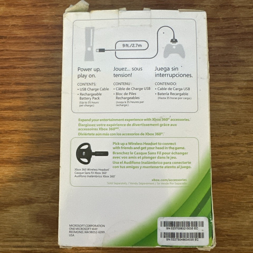 Microsoft Xbox 360 Play and Charge Kit - Brand New sealed box | eBay