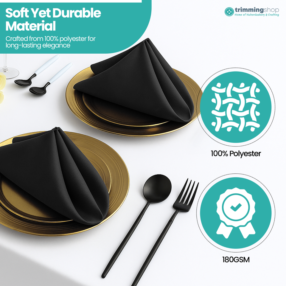 Napkins Dinner Cloth Poly Cotton Fabric Table Serviettes Hotel Wedding ...