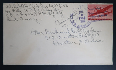 1945 Vintage Envelope Army Military 6 Cent Air Mail Stamp | eBay