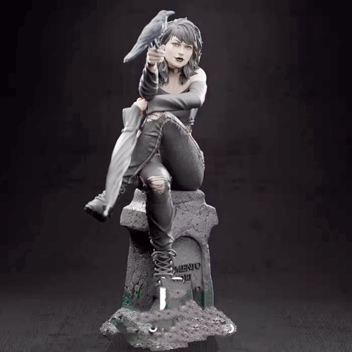 1/24 resin figure model The girl sleeping demon DC on the tombston ...