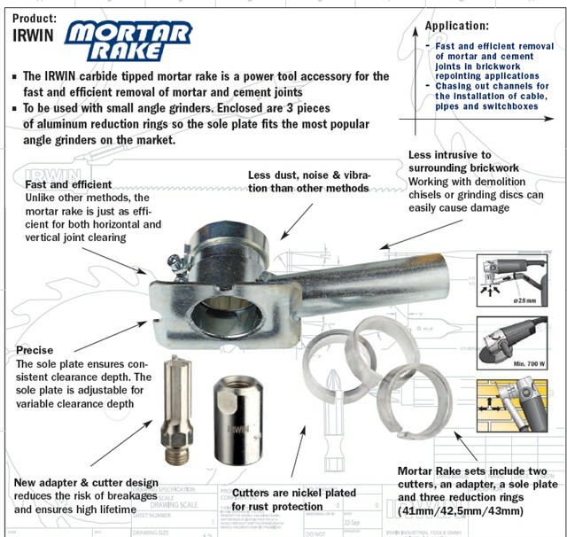 IRWIN Joran 8mm Or 10mm Brick Mortar Joint Rake Raking Mini Angle ...