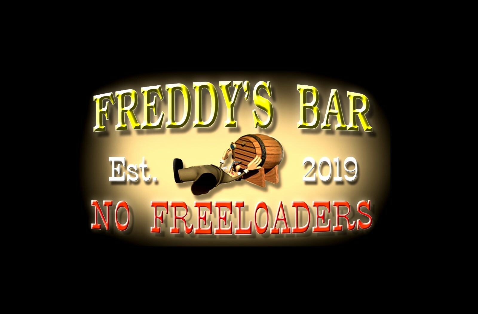 LED LIGHTED NO FREELOADERS CUSTOM BAR SIGN PUB SIGN PERSONALIZED | eBay