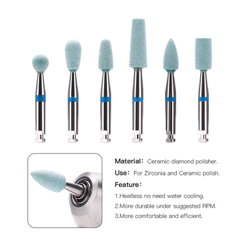Dental Ceramic Diamond Grinder Zirconia Porcelain Polishing Bur Latch 2 ...