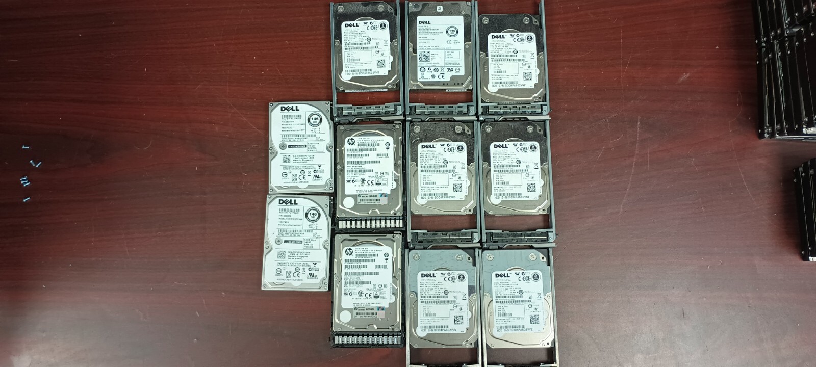 Lot of 11) DELL 146GB 15K 6G SFF 2.5" SAS HDDs, MK1401GRRB, 0W328K ...
