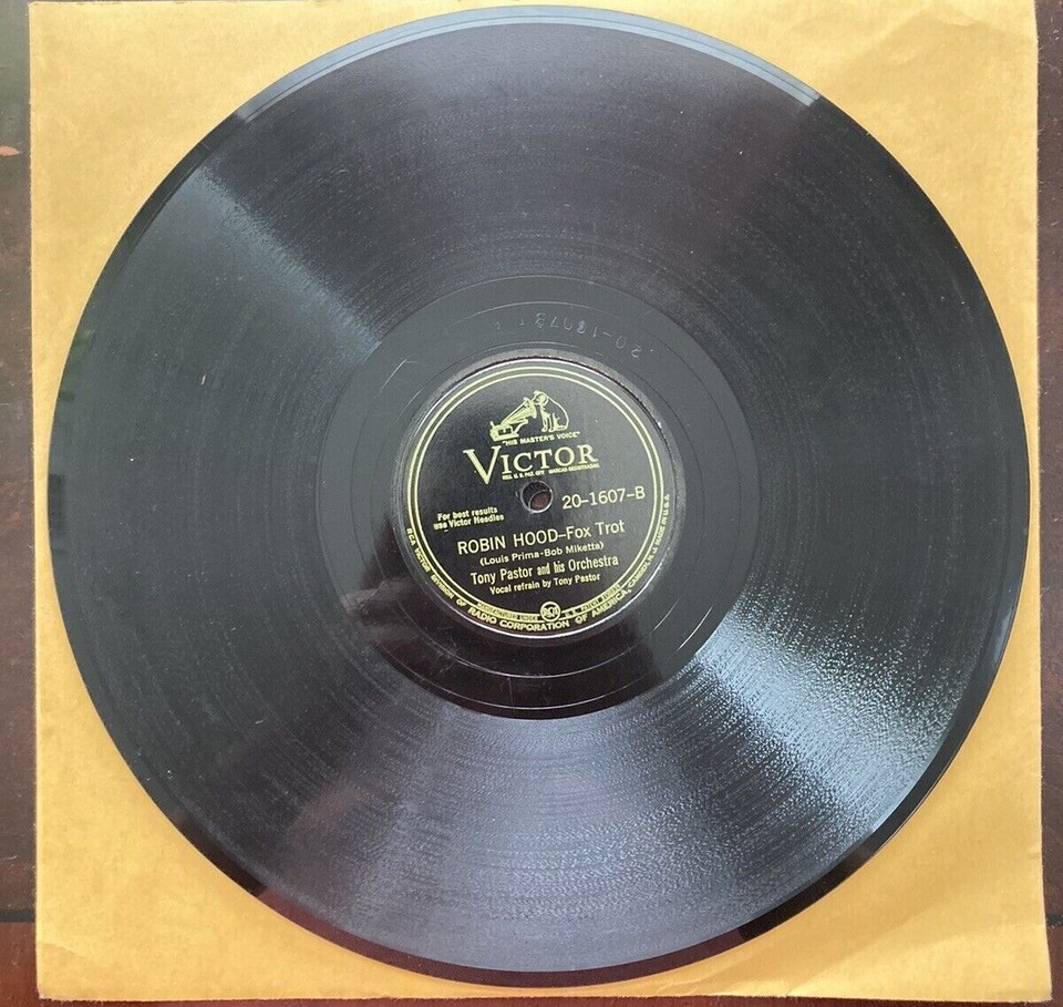 Victor 78 RPM Tony Pastor And His Orchestra – One Meatball / Robin Hood ...