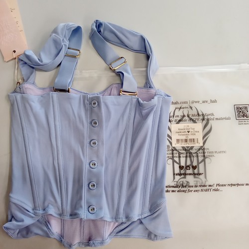 We Are HAH Knock Out Corset Top Periwinkle Blue Purple Sleeveless ...