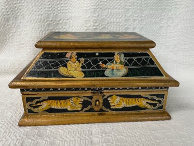 Vintage Hand Painted Pattachitra Indian Dowry Chest | eBay