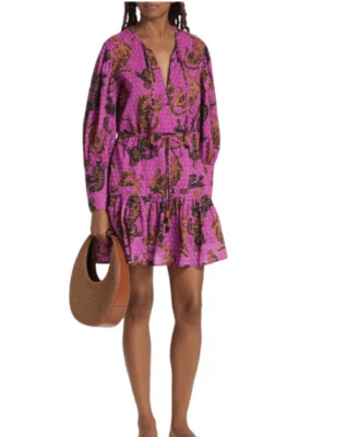 NWT FARM Rio Pink Leopard Minidress Size Large | eBay