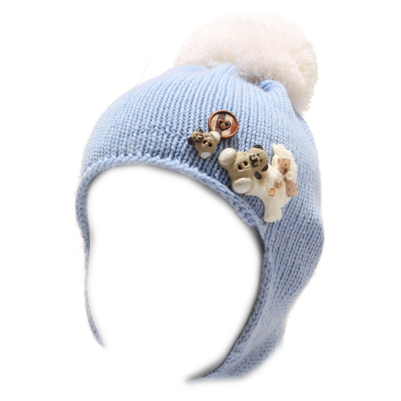 6145I cuffia bimba REGINA BY ANGELA MAFFEI lana merino cappello hat ...
