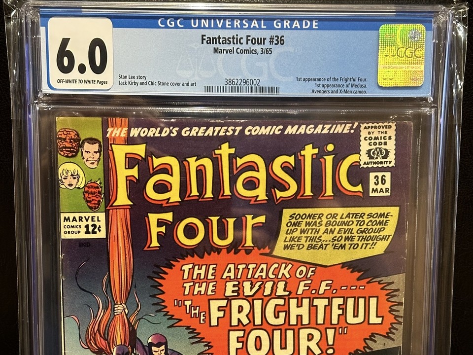 🔥CGC 6.0 OW/W FANTASTIC FOUR #36 - 1st App of MEDUSA & FRIGHTFUL FOUR ...