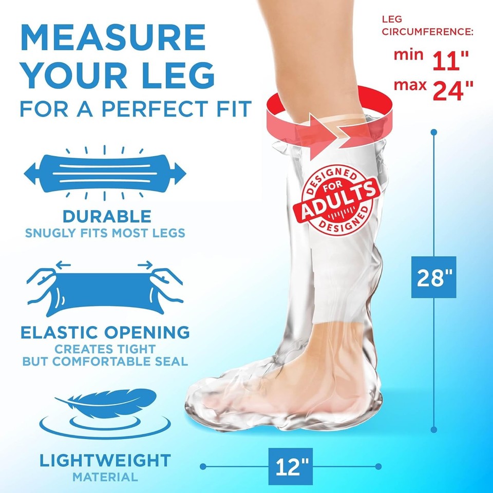 Waterproof Leg Cover for Shower - 2pk - Tight Seal - Reusable Adult ...