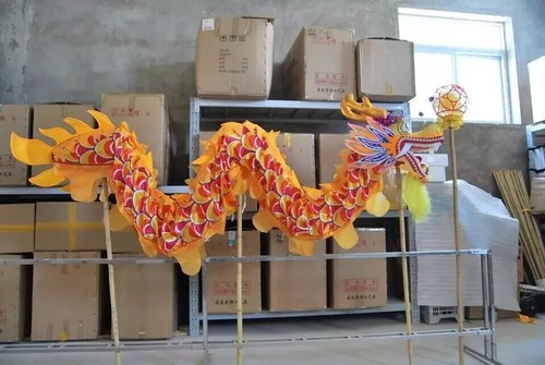 Yellow 4m Dragon Dance Props Folk Costume Chinese Culture Party Stage ...