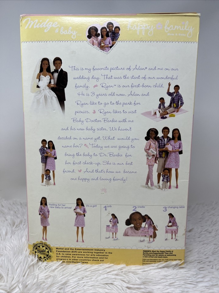Mattel Happy Family Pregnant Midge and Baby Barbie Doll 2002 NIB ...