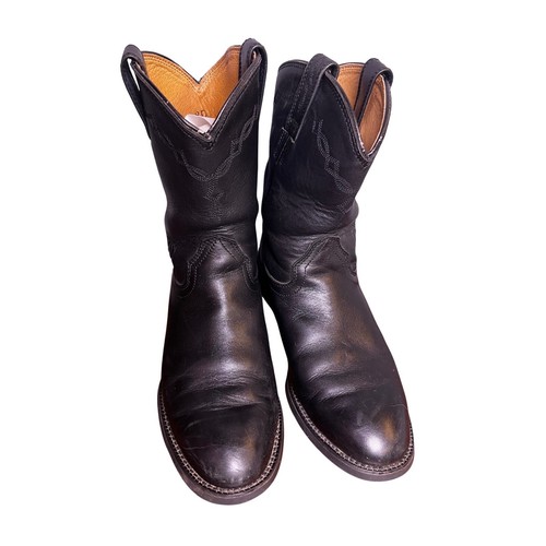 Ariat Heritage Roper Cowboy Boots Leather Western Pull On Black Size 8D ...