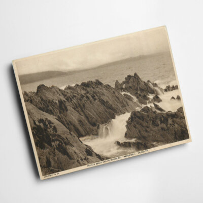 A4 PRINT - Vintage Cornwall - Private Beach & Falmouth Bay, "Nansidwell ...