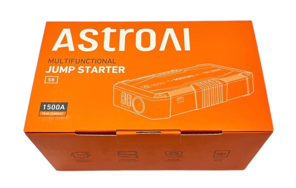 AstroAI S8 Car Battery Jump Starter 1500A Battery Pack (Orange) BRAND ...