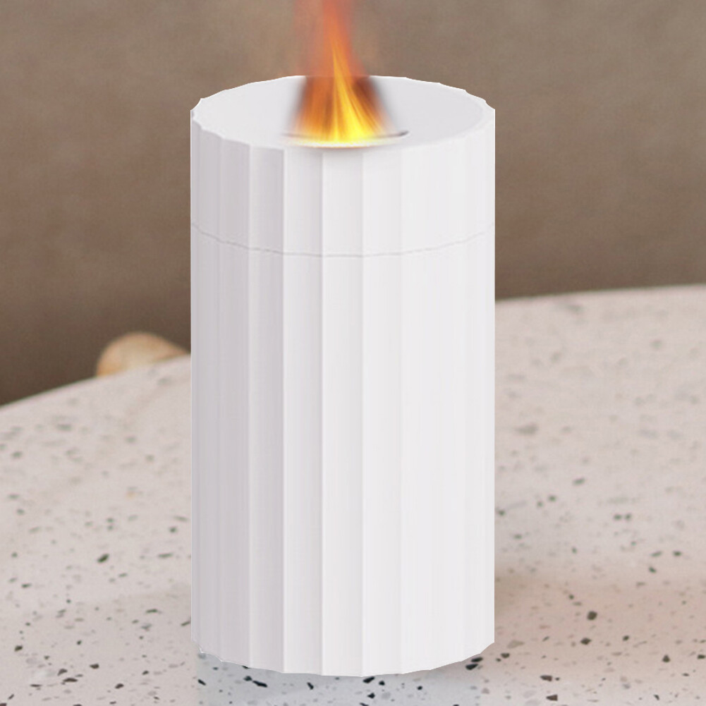 Simulation Flame Humidifier Moisturize Skin for Home Office Yoga (White ...