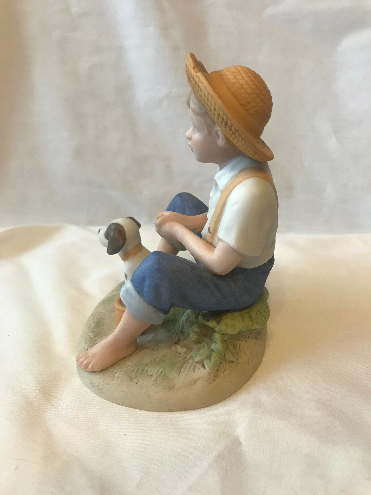 ANTIQUE HomCo Figurine | No. 1466 | Boy Fishing slightly used | eBay