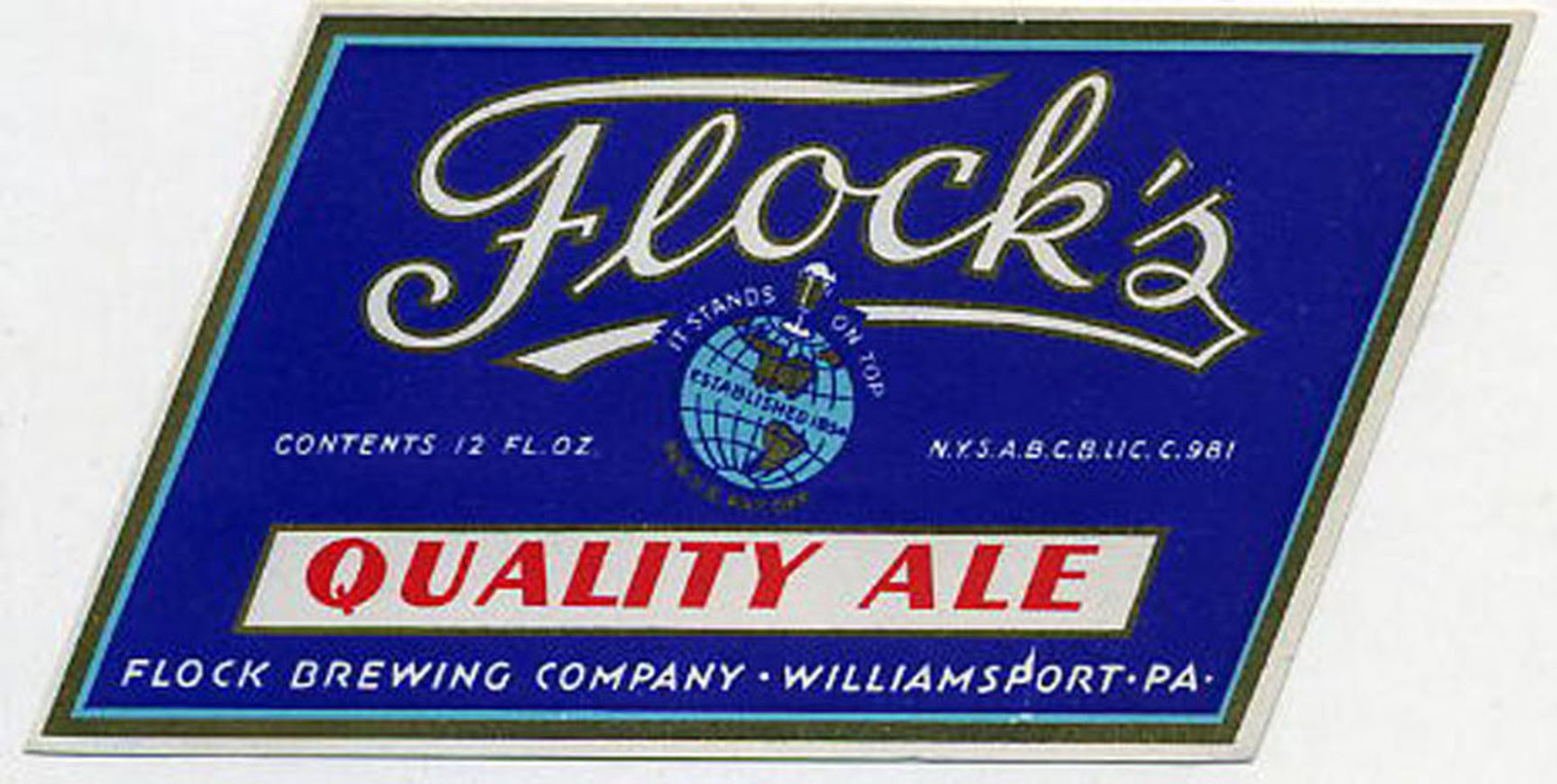 FLOCK BREWING BEER LABEL T SHIRT WILLIAMSPORT PA SIZES SMALL-XXXLARGE ...
