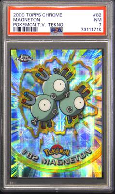 2000 Topps Chrome Pokemon T.V. 82 Magneton Tekno Pokemon TCG Card PSA 7 ...