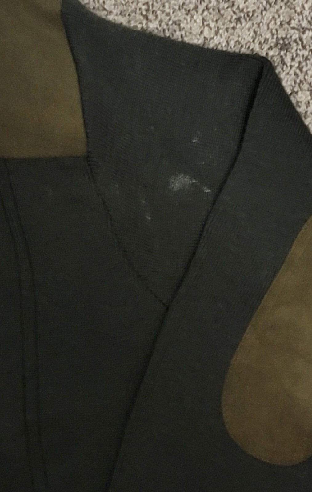 Woolyback Green Wool Heavy knit Suede Elbow Patch Sweater Large | eBay