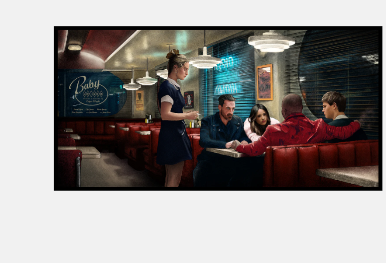 Baby Driver Diner Regular Movie Film Poster Giclee Print Art 24x12 ...