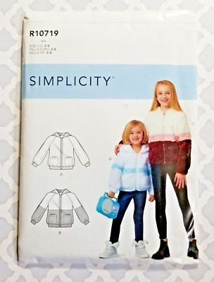 Girl's Hoodie Jacket Simplicity Sewing Pattern R10719 Sizes 7-14 NEW ...