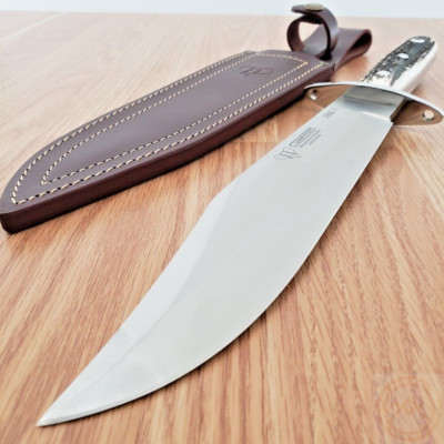 Cudeman Bowie Fixed Knife 10" Vanadium Molybdenum Steel Blade Stag ...