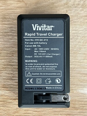 Vivitar Camera Rapid Travel Battery Charger VIV-QC-213 For Use With ...