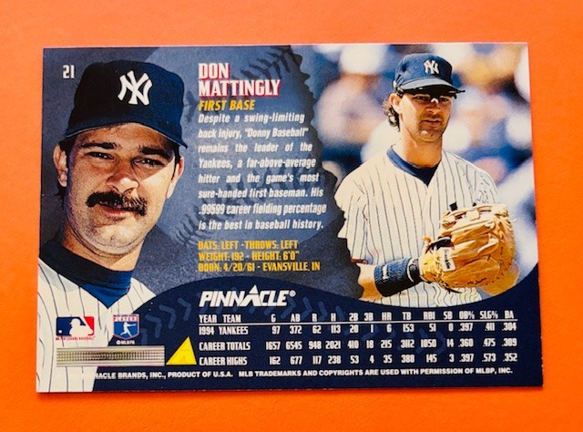1995 Pinnacle Artist Proof Parallel Don Mattingly - Tough Pull of ...