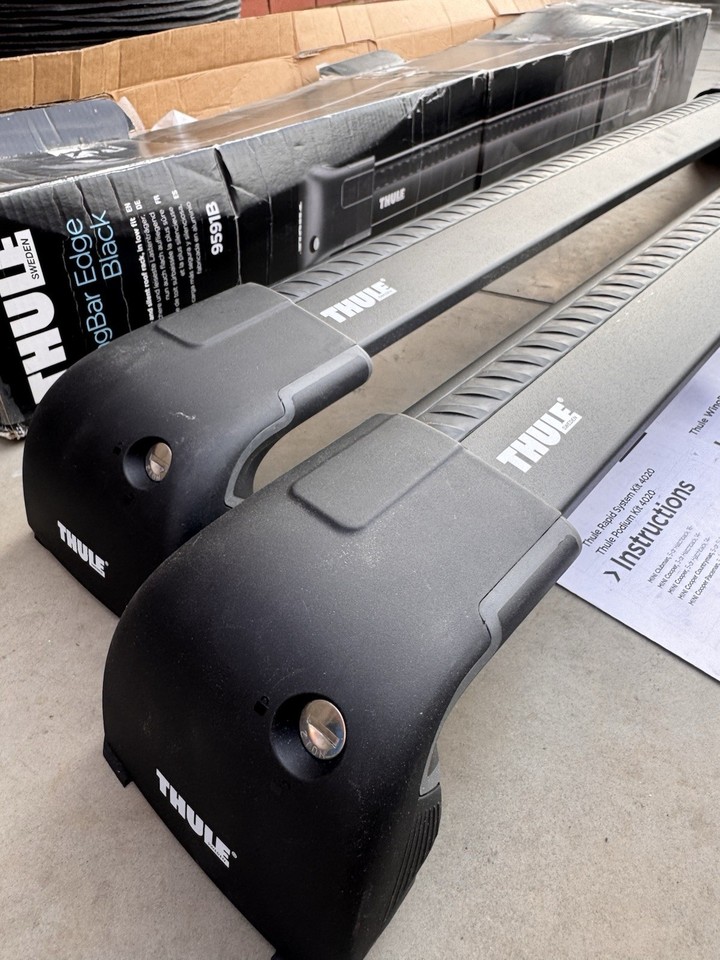 Thule 959XB (9596) Black Roof Bars WingBar Edge x2 with flush rail foot ...