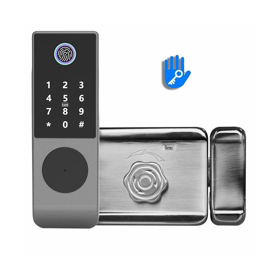 Smart Rim Door Lock Outdoor Tuya WiFi Waterproof Biometric Double ...