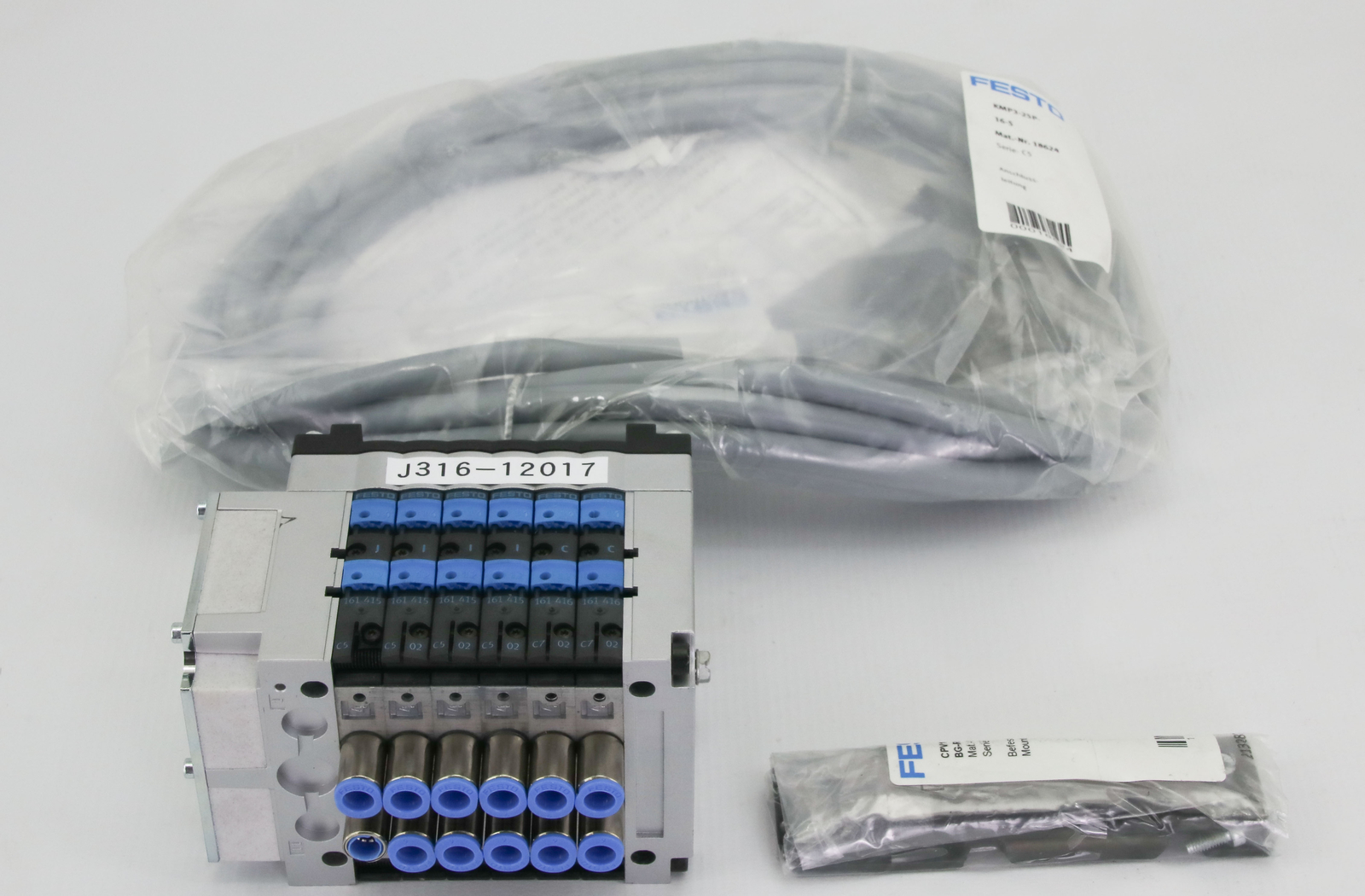 12017 FESTO 6 VALVES TERMINAL MANIFOLD W/ KMP3-25P-16-5 (NEW) CPV10-GE ...