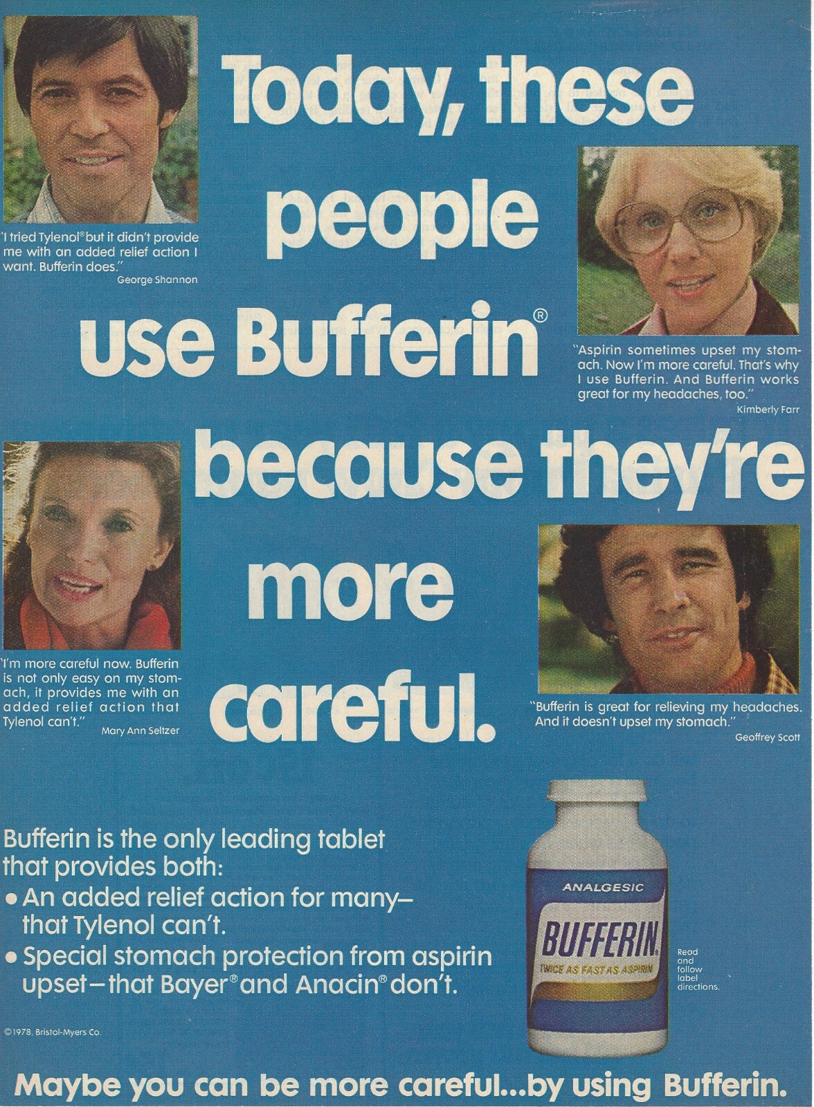 1978 Bufferin Pain Reliever Medicine vintage Print Ad 70's ...