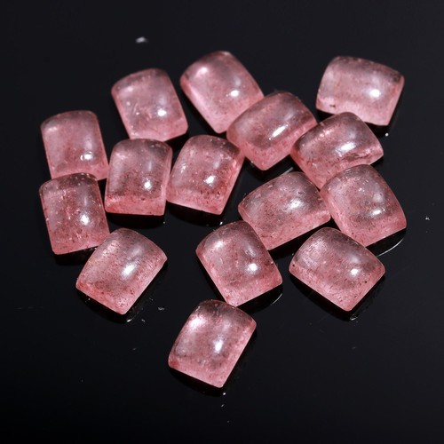 Pink Strawberry Quartz Rectangle 10x14mm-20x25mm Cabs, Gems Pack of 5 ...