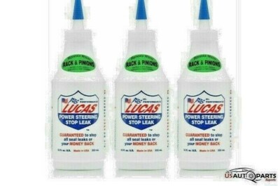 SET OF 3 Lucas Oil - 10008 Power Steering Stop Leak 12 Ounce Bottle | eBay