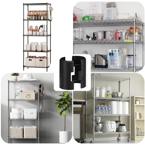 60-Packs Wire Shelf Clips,Wire Shelving Shelf Lock Clips for 1″ Post ...