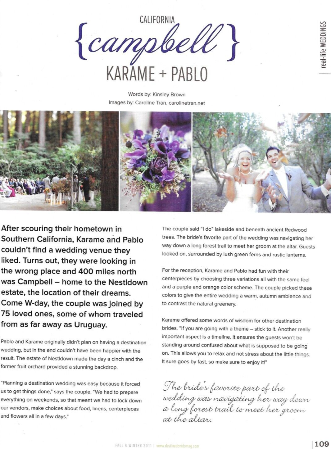 Destination I Do Magazine Real Life Weddings Honeymoons Etiquette ...