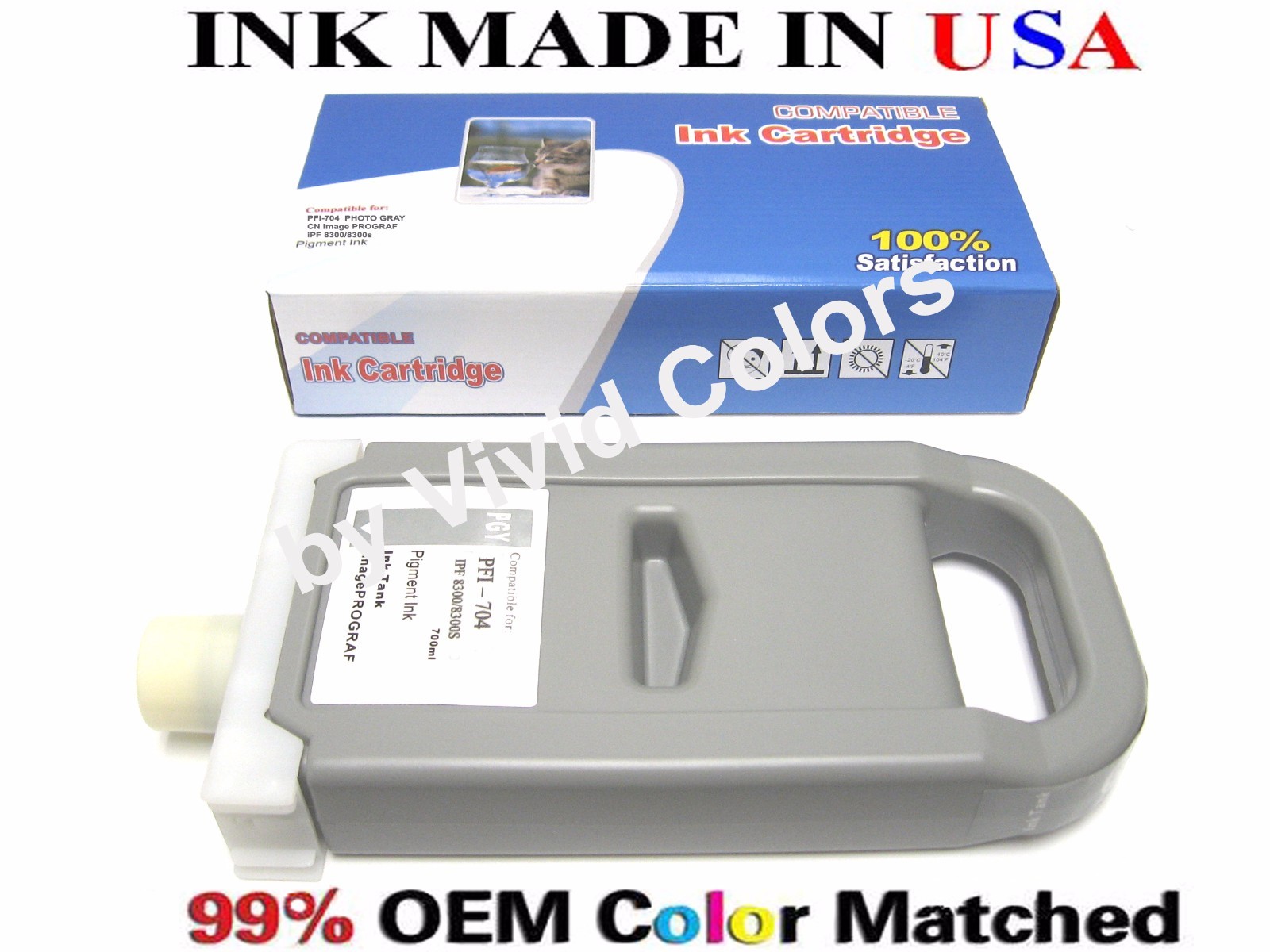 Compatible Cartridge canon PFI-704 Pgy Photo Gray Pigment Ink ipf 8300 ...