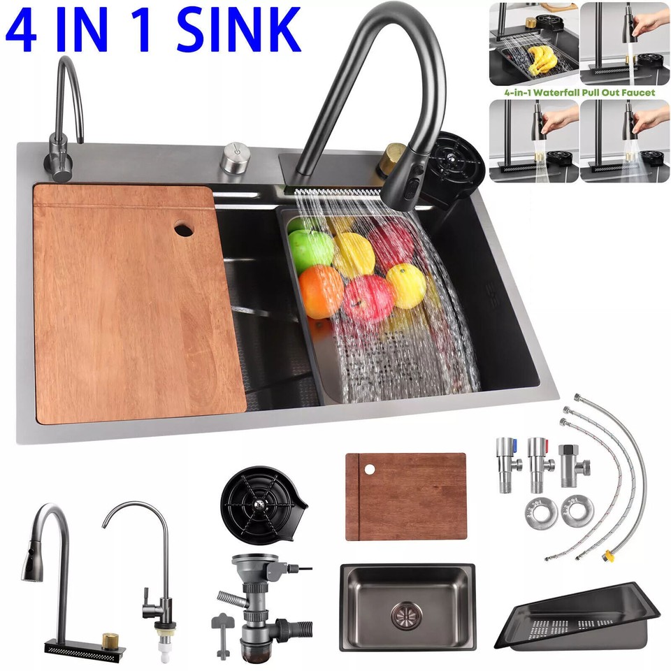 Multifunction Kitchen Sink Stainless Steel Bathroom Laundry Basin ...
