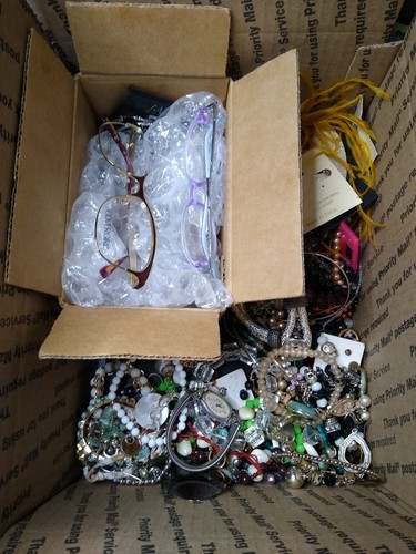 Box Of Unsorted Jewelry And Junk Drawer Items Jewelry Lot Junk Drawer ...