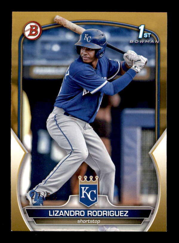 LIZANDRO RODRIGUEZ 2023 BOWMAN PROSPECTS #BP-47 ROOKIE GOLD RC #27/50 ...