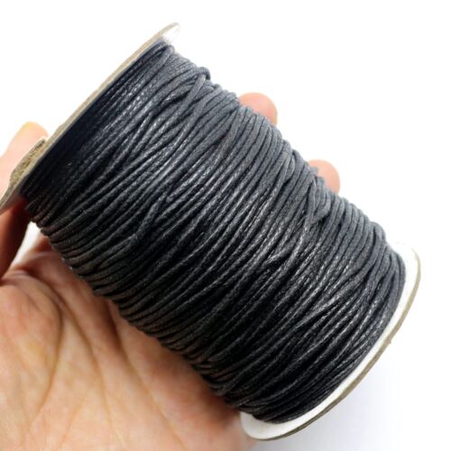 Craft Black Waxed Cotton Cord Beading String Thread 1mm 1.5mm 2mm Spool ...