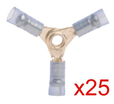 MVP 25 3-Way Wye Y Wire Terminal Splice Connector Blue 14-16 AWG Nylon ...