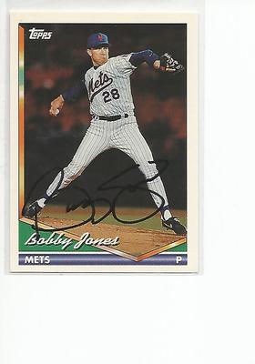BOBBY JONES Autographed Signed 1994 Topps Baseball card #539 New York ...