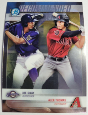 Joe Gray / Alek Thomas 2018 Bowman Chrome Recommended Viewing Rookie ...